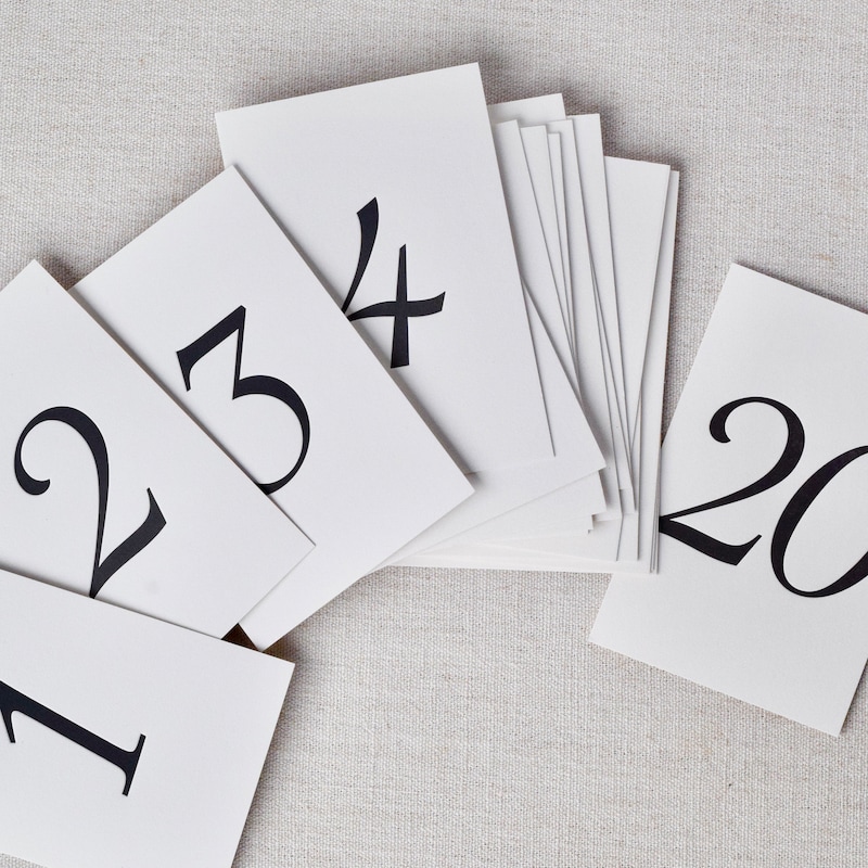 Table Numbers Wedding Art - Etsy