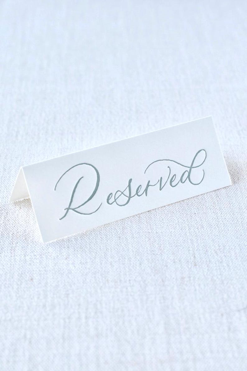 Sage Green Letterpress Reserved Sign | Set of 8 | for Wedding and ...