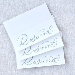 Sage Green Letterpress Reserved Sign | Set of 8 | for Wedding and ...