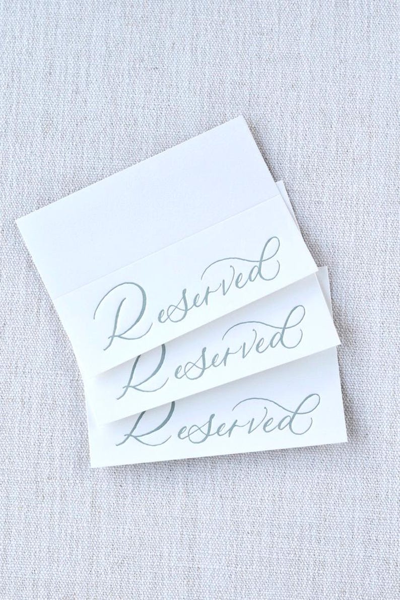 Sage Green Letterpress Reserved Sign | Set of 8 | for Wedding and ...