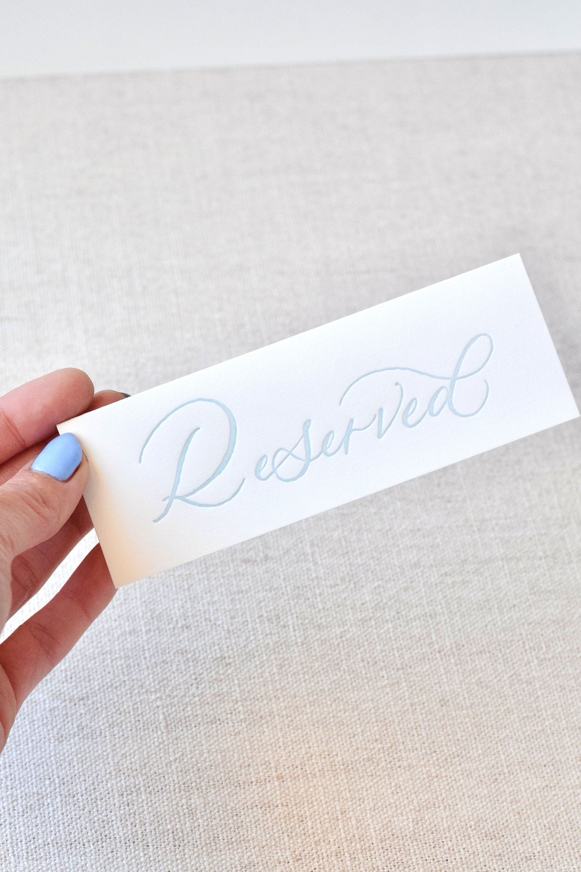 Antique Blue Letterpress Reserved Sign Set of 8 for - Etsy