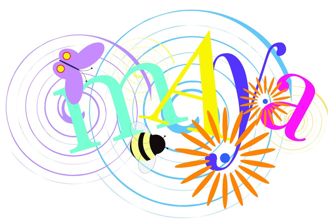 Maya -white Background, Playful Digital Monogram - Etsy