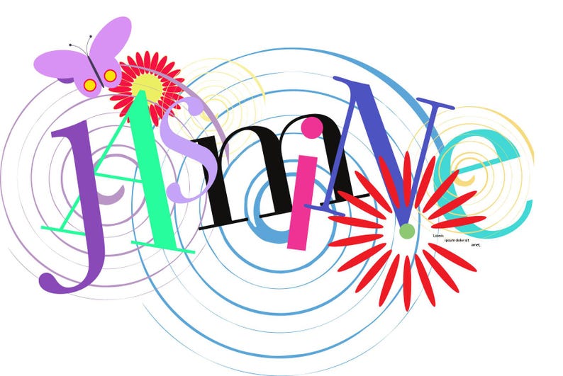 Jasmine Graphic - White Background - Etsy