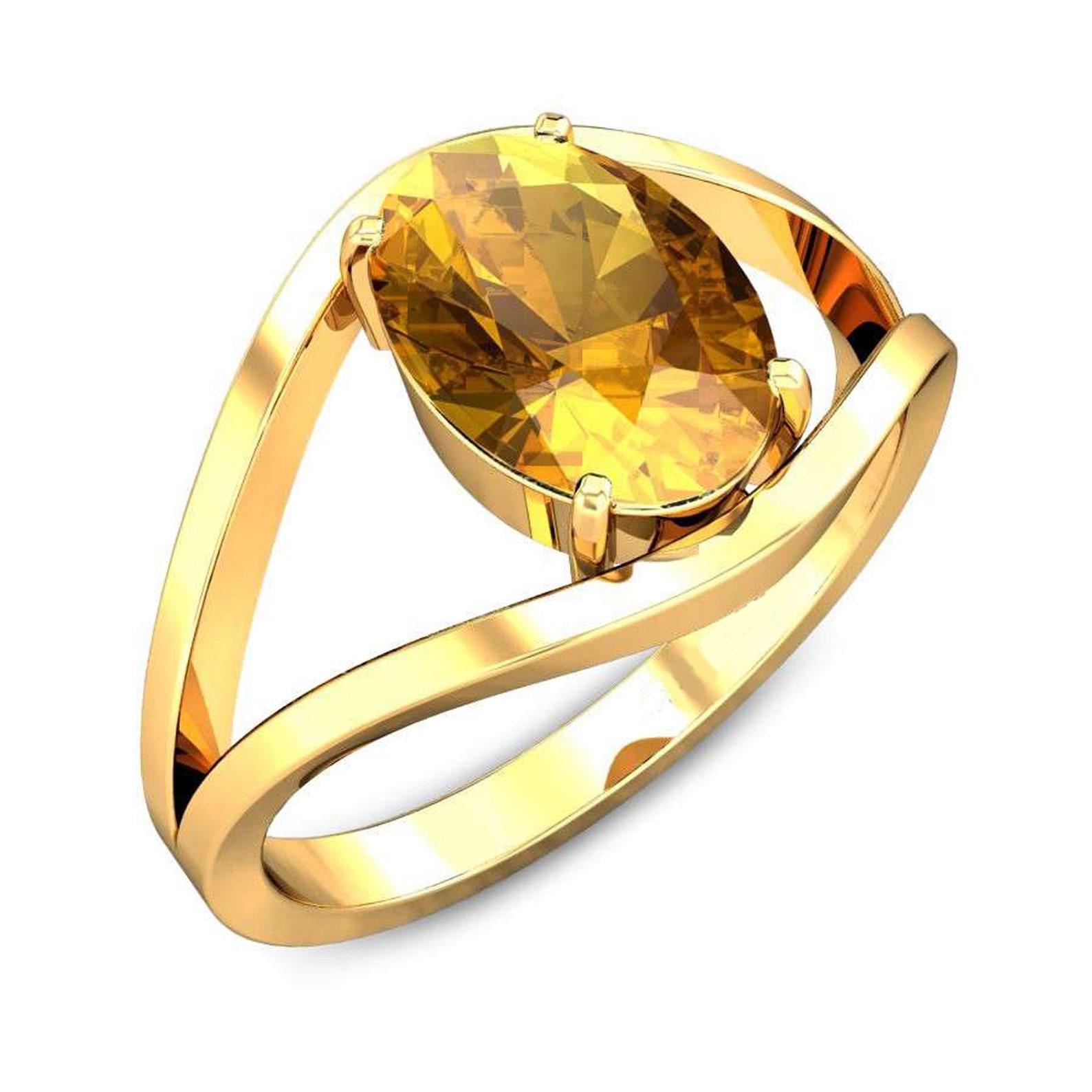 Natural Certified Yellow Sapphire/ Pukhraj 4.00-11.00 Carat Panchdhatu ...