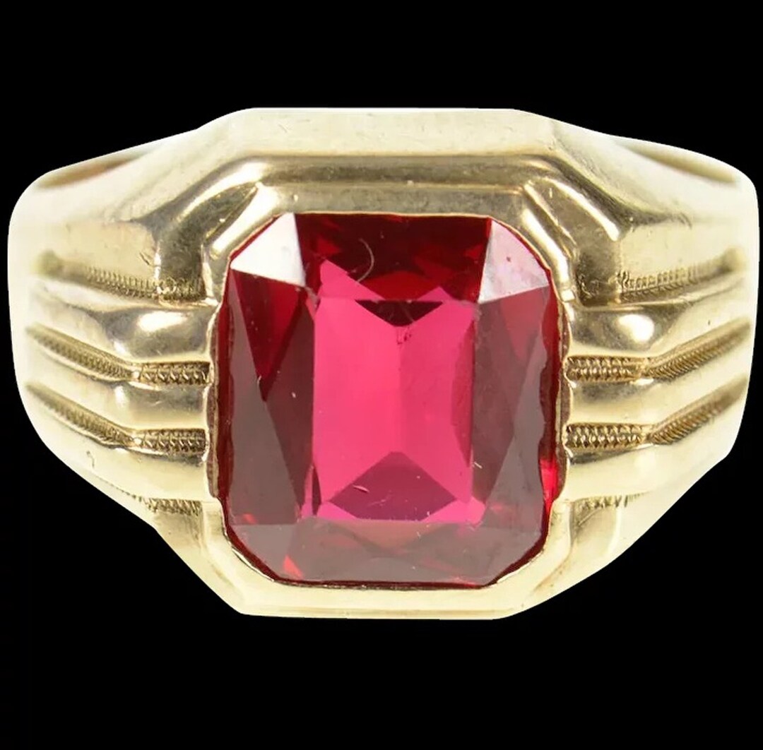 Certified Ruby Gemstone Ring/gold Plated Sterling Silver - Etsy