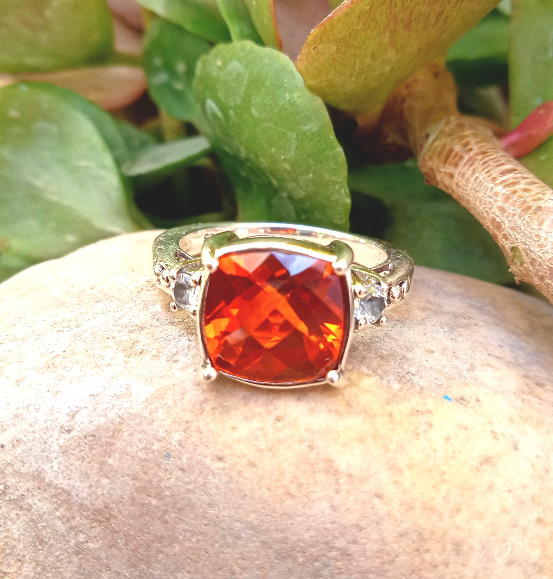SUNSET ORANGE Topaz Ring-handmade Silver Ring Turkish Handmade Jewelry ...