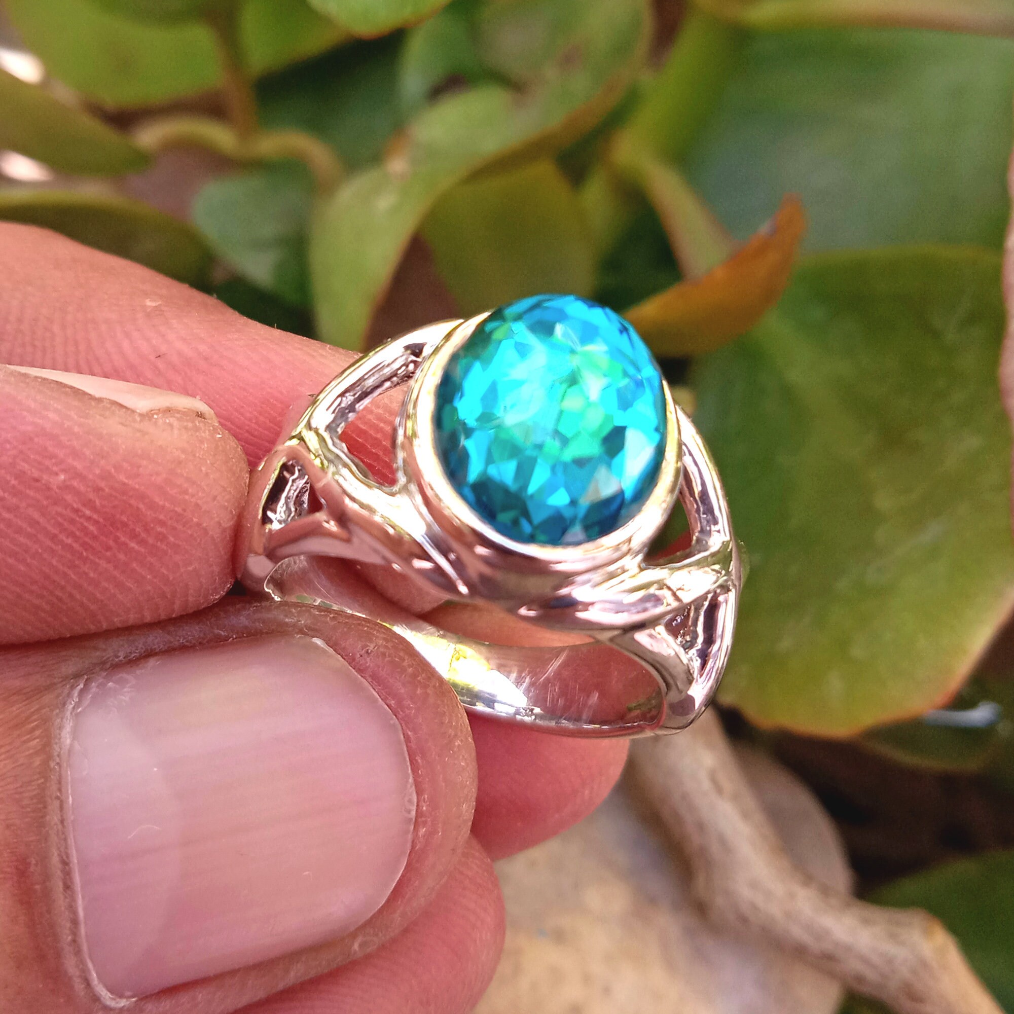 Teal Sapphire Ring/wedding Engagement Ring/extraordinary Ring - Etsy UK