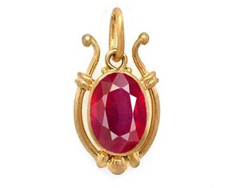 Natural Ruby Pendant - Etsy