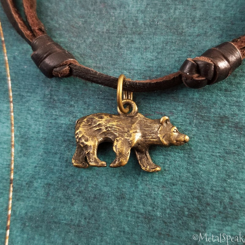 Bronze Bear Pendant Mens - Etsy