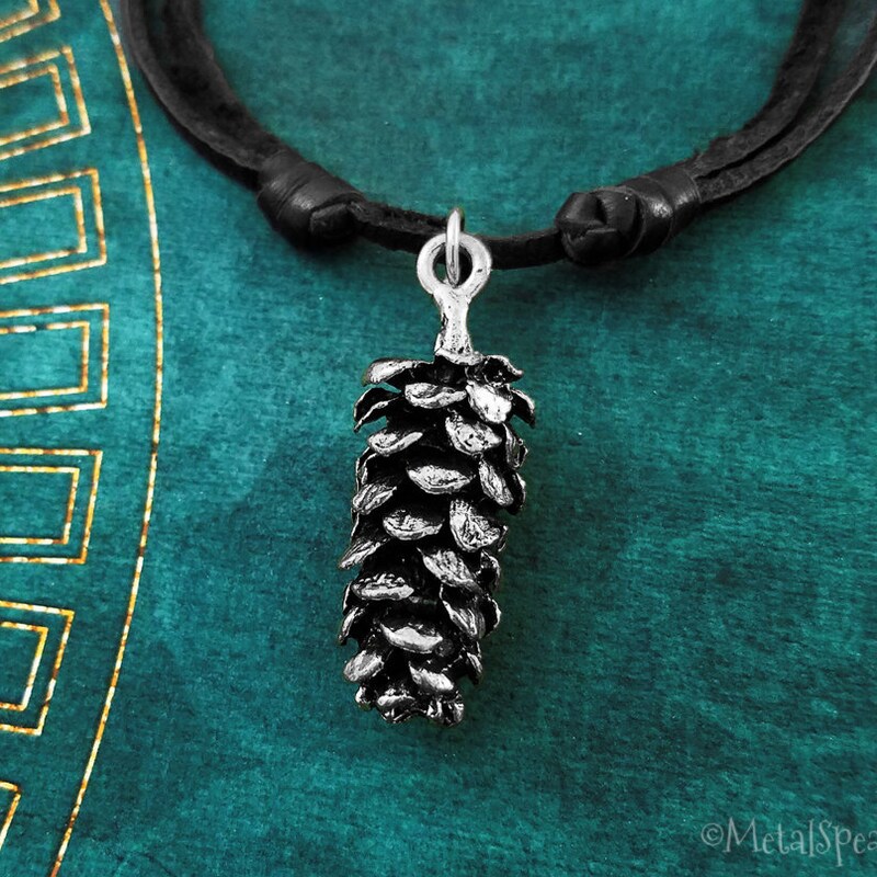 Leather Pinecone Pendant - Etsy UK