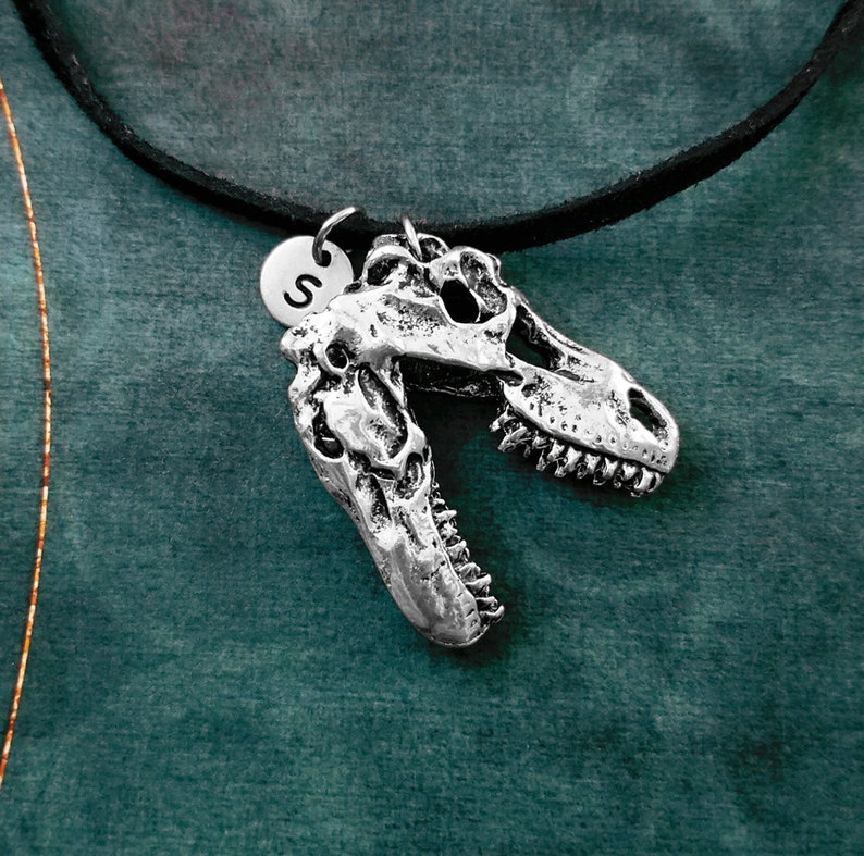 Dinosaur Necklace LARGE T-rex Necklace Dinosaur Skull Charm - Etsy