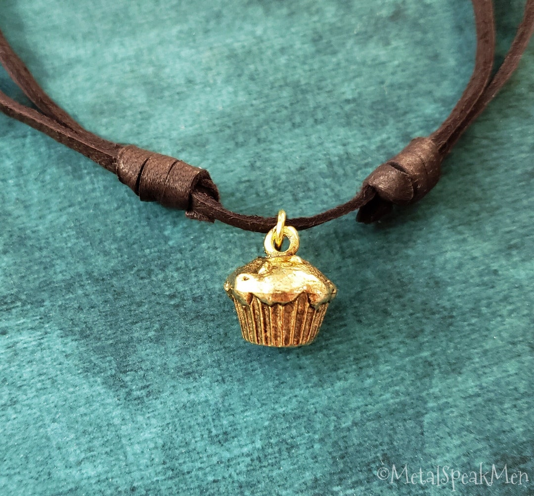 Muffin Necklace SMALL Cupcake Necklace Chocolate Chip Blueberry Muffin ...