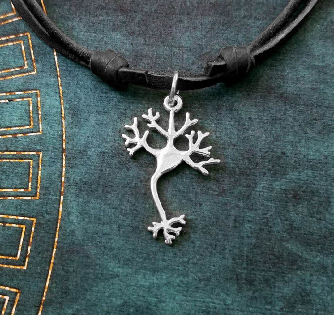 Neuron Necklace Brain Cell Necklace Nerve Cell Molecule Charm Necklace ...