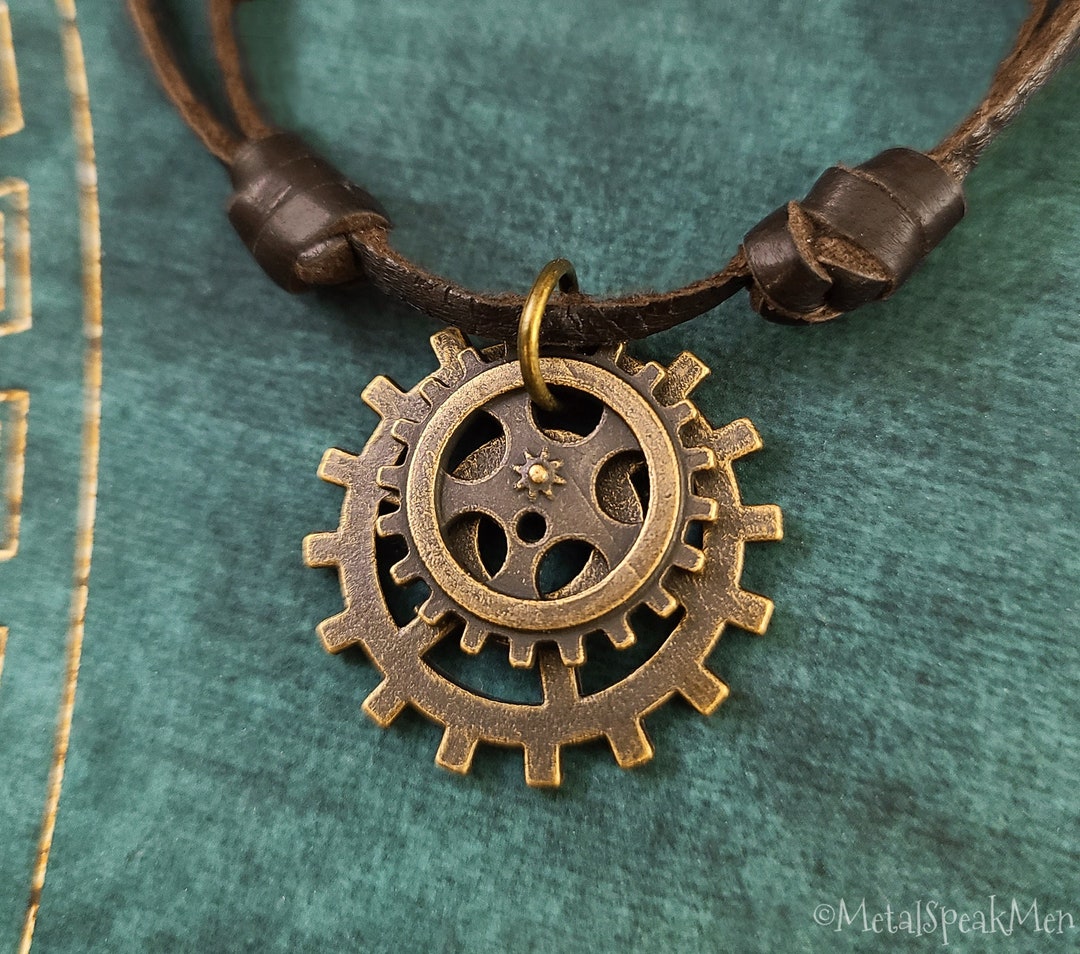 Gear Necklace SMALL Clock Gears Charm Necklace Steampunk Necklace Cog ...