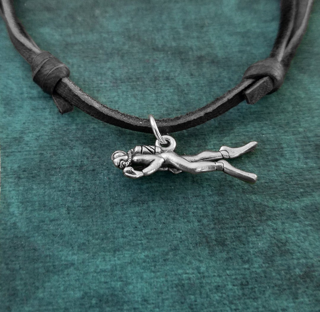 Scuba Necklace SMALL Diving Jewelry Scuba Diver Necklace Charm Necklace ...