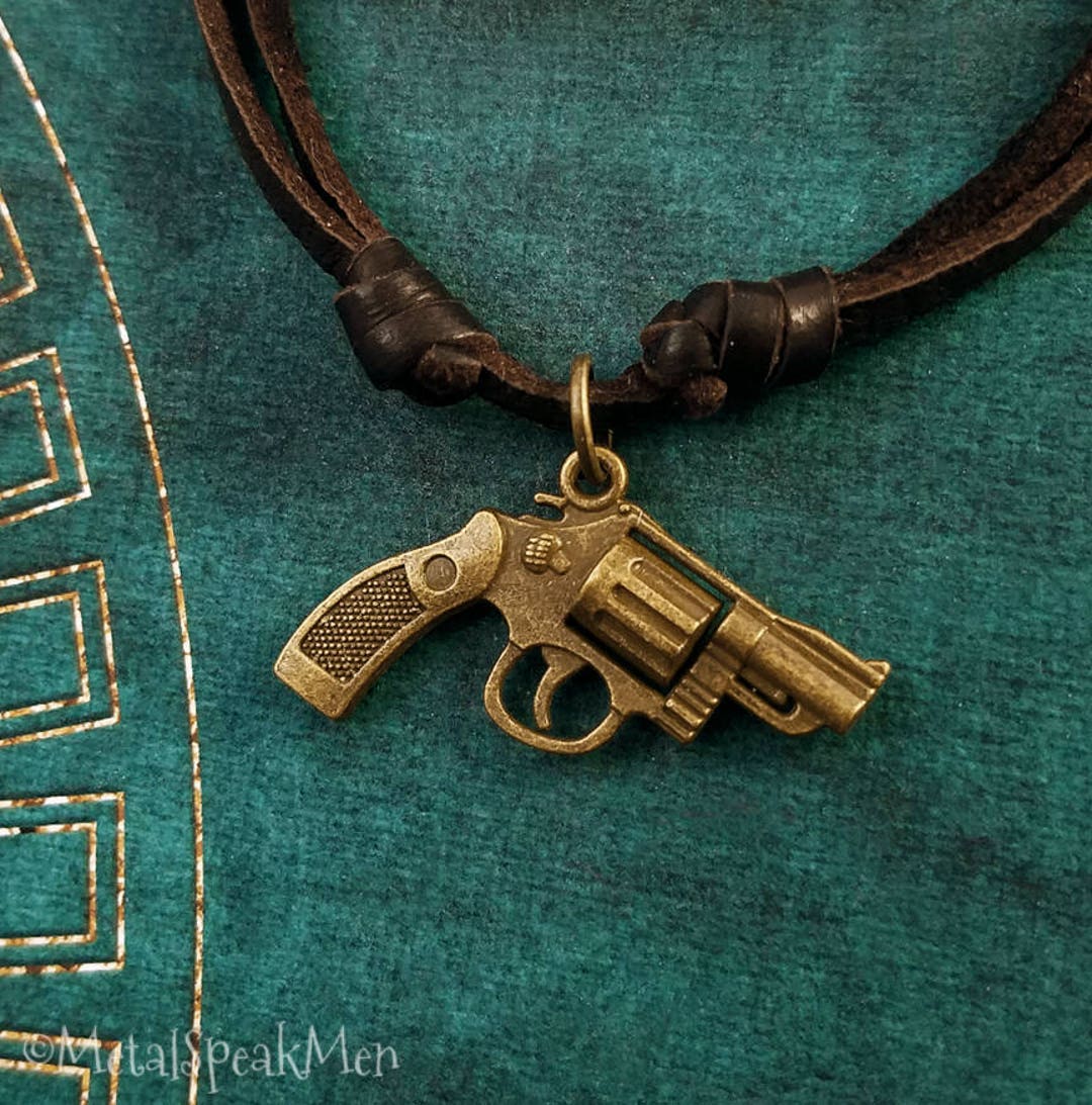 Gun Necklace Revolver Necklace Gun Jewelry Gun Pendant Necklace Husband ...