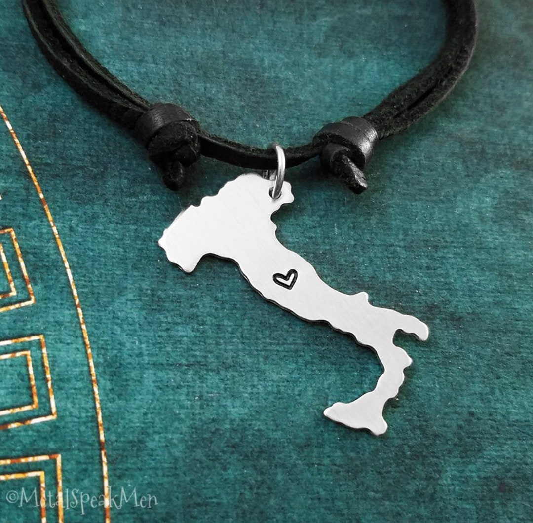 Italy Necklace Engraved Heart Map Necklace Italy Jewelry Travel Gift ...