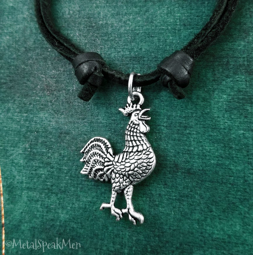 Rooster Necklace Rooster Charm Necklace Rooster Jewelry Cord - Etsy