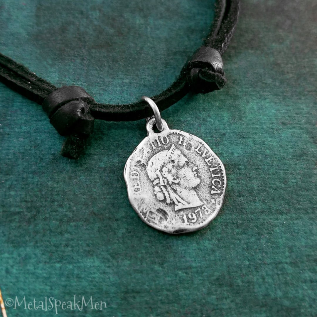 Coin Necklace SMALL Ancient Roman Coin Charm Caesar Coin Pendant Greek ...