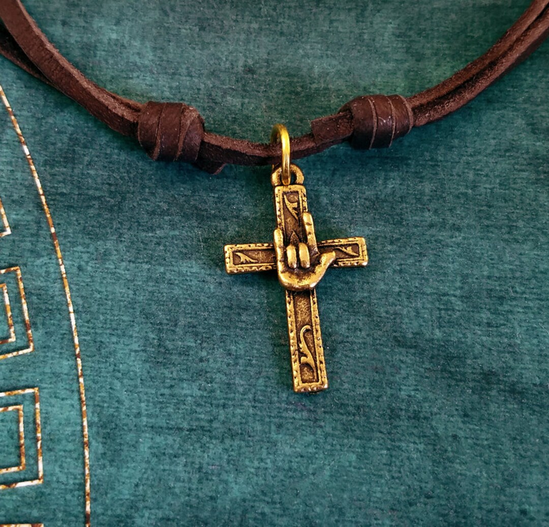 Cross Necklace I Love You Sign Language Jewelry Signing Hand Necklace ...