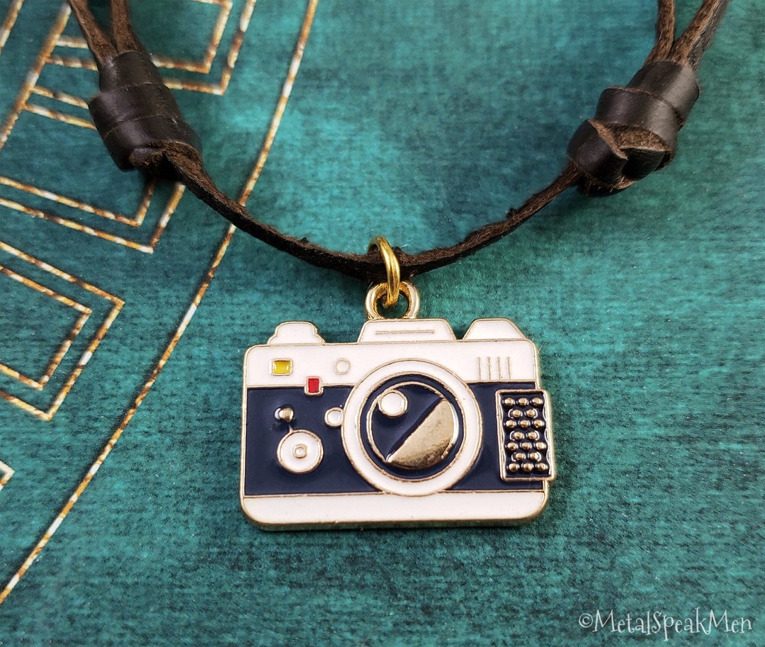 Camera Necklace Photography Jewelry Pendant Necklace Camera Charm Brown ...