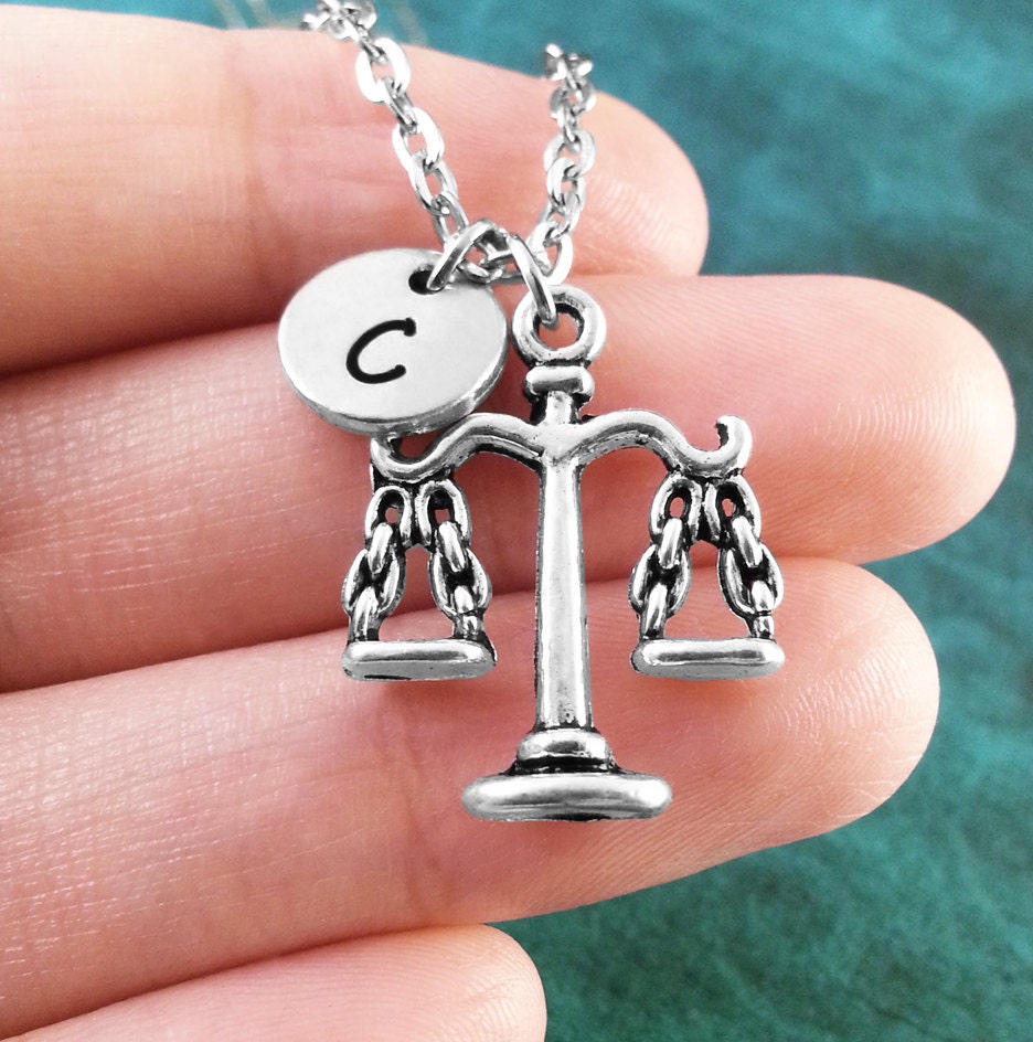 Scales Necklace SMALL Scales of Justice Lawyer Jewelry Judge Charm ...