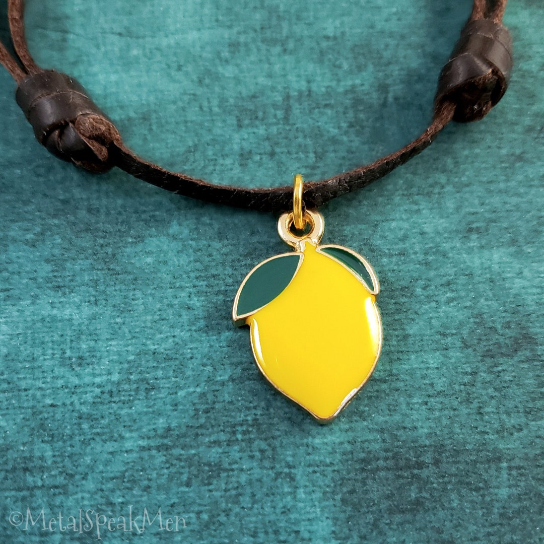 Lemon Necklace Yellow Lemon Jewelry Spring Charm Lemon Pendant Fruit ...