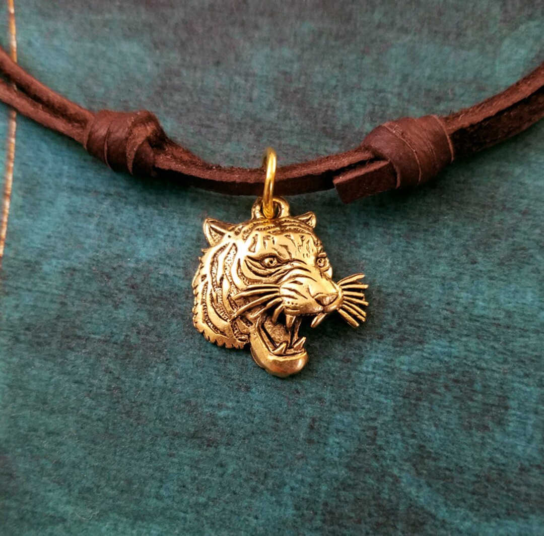 Tiger Necklace Tiger Jewelry Wildcat Tiger Charm Necklace Pendant ...