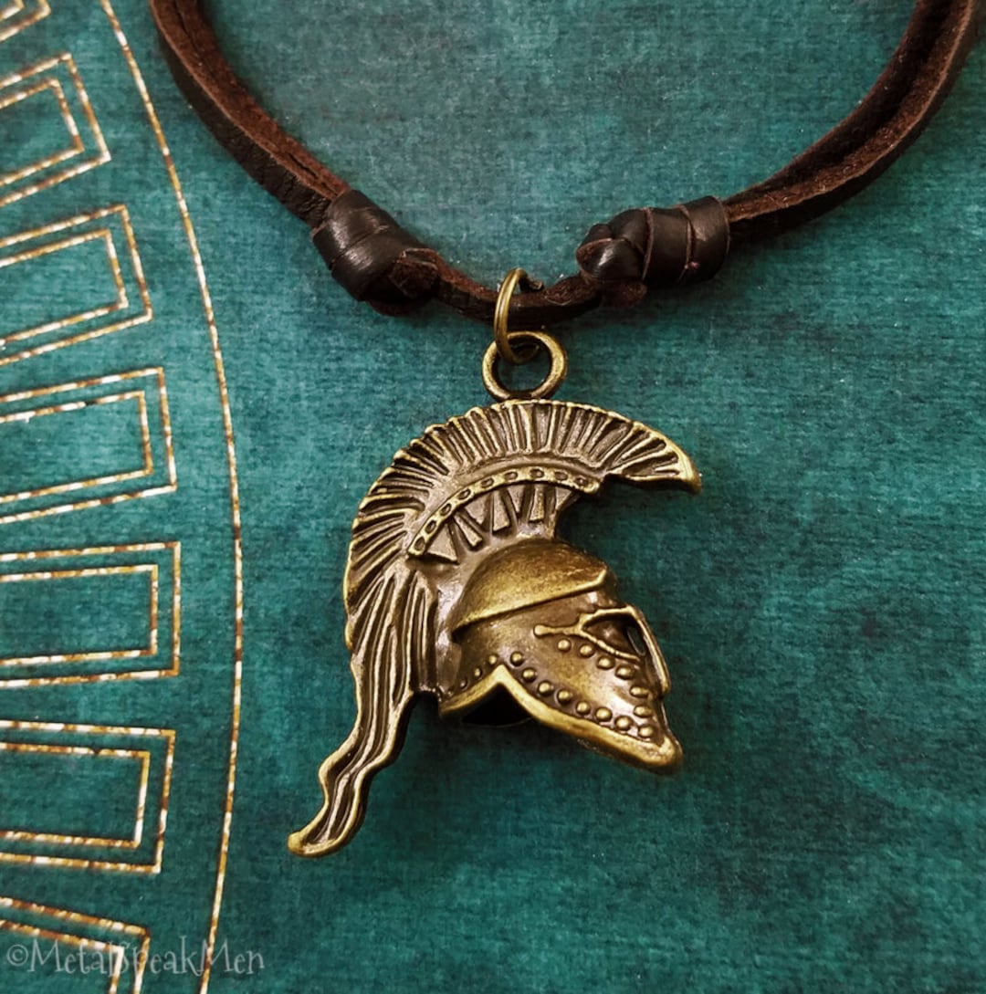 Spartan Necklace Sparta Jewelry Spartan Helmet Necklace Charm Necklace ...