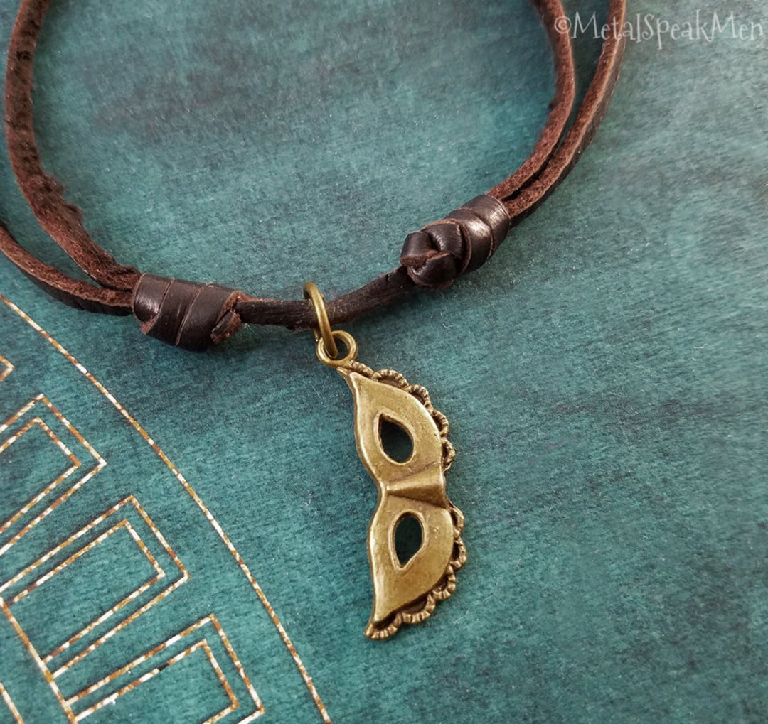Mask Necklace Theater Mask Jewelry Masquerade Mask Charm Necklace ...