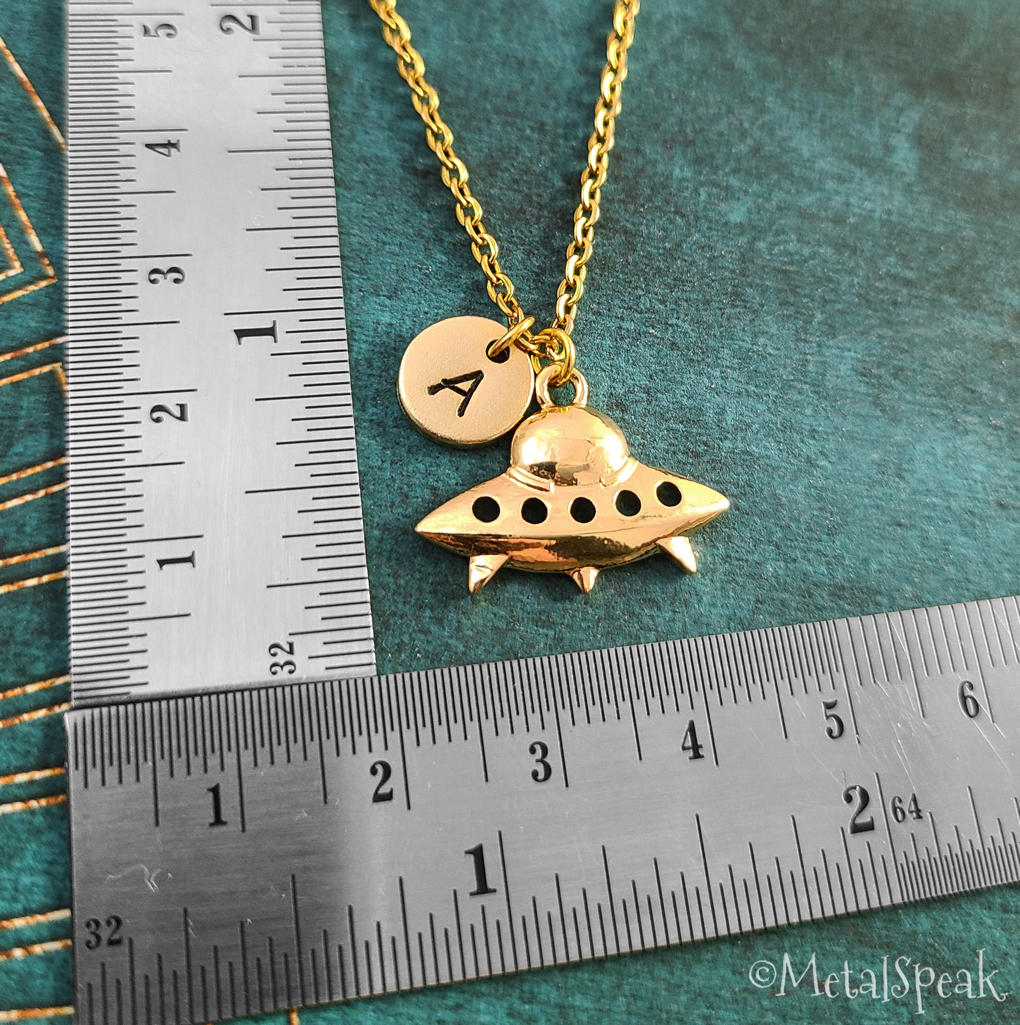 UFO Necklace SMALL UFO Charm Ufo Pendant Necklace Ufo Jewelry Alien ...