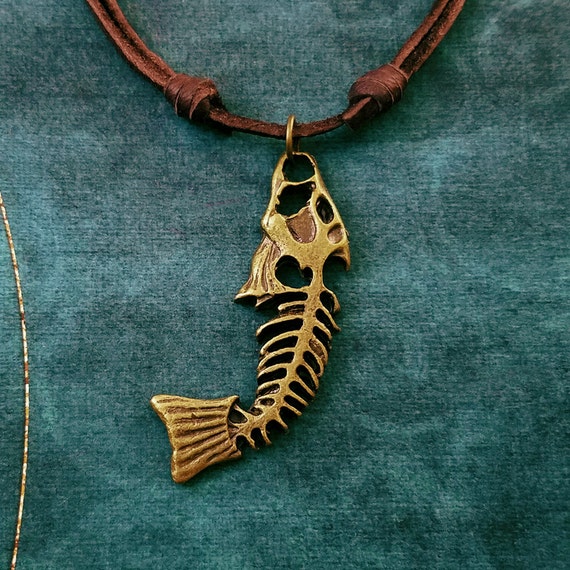 Fish Bones Collier Dead Fish Collier Fossil Collier Charme - Etsy France