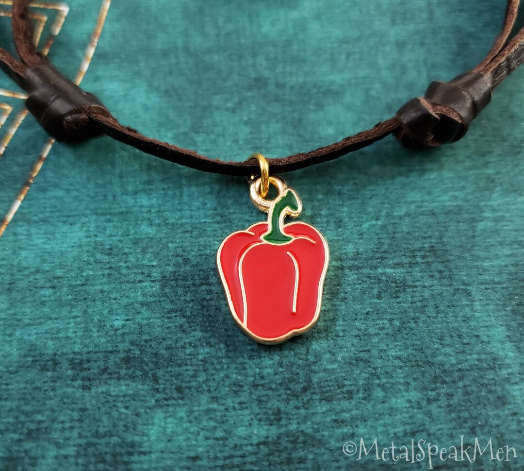 Red Bell Pepper Necklace SMALL Pepper Pendant Gardening Gift Vegetable ...