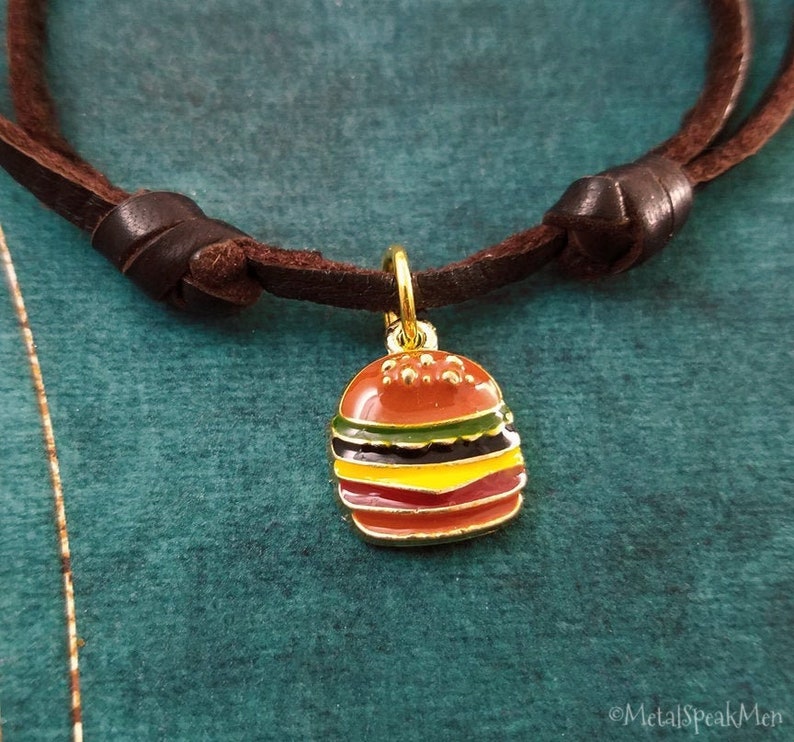 Hamburger Necklace Burger Necklace Cheeseburger Necklace Charm Necklace ...