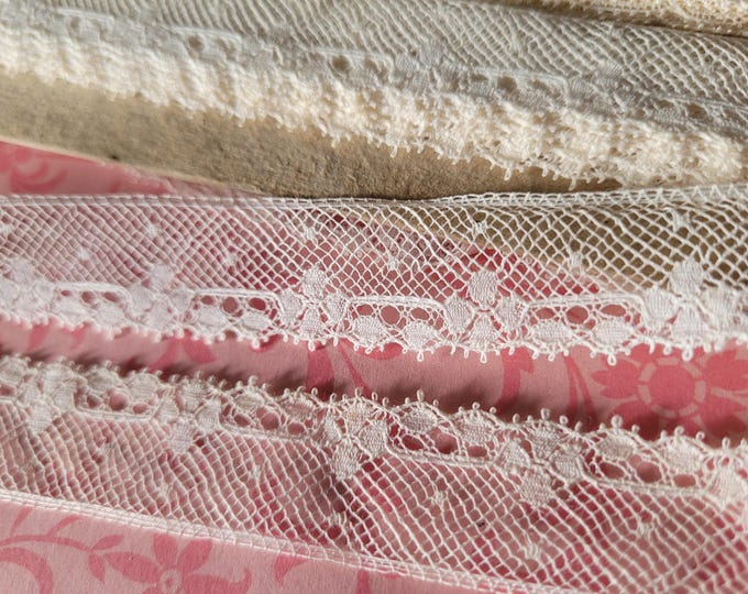 Fine Point De Paris Vintage Poka Dot French Lace Trim Floral Edging ...