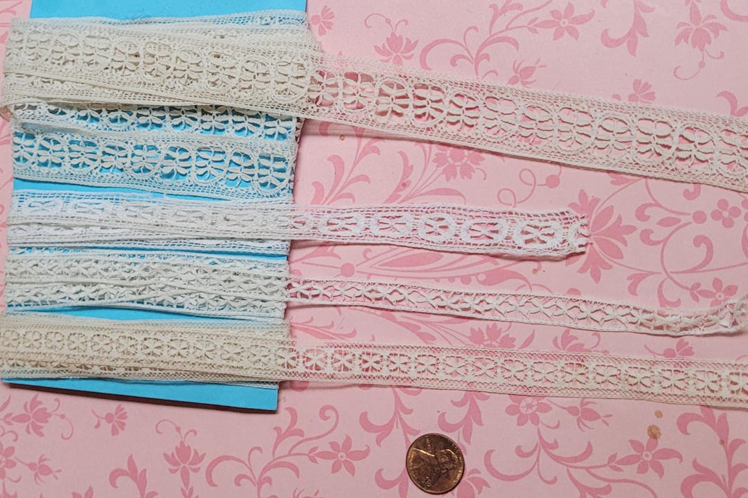 4 Fine French Lace Trim Clothes Valennciene Insertion and 5+ Yards ...
