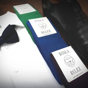 OCEAN BLUE Wedding Dress Socks I Premium Plain Cotton Groom Groomsmen ...