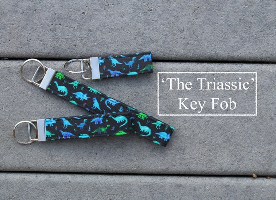 Blue Dinosaur Key Fobs Fabric Keychain Dino Gifts Ladies | Etsy