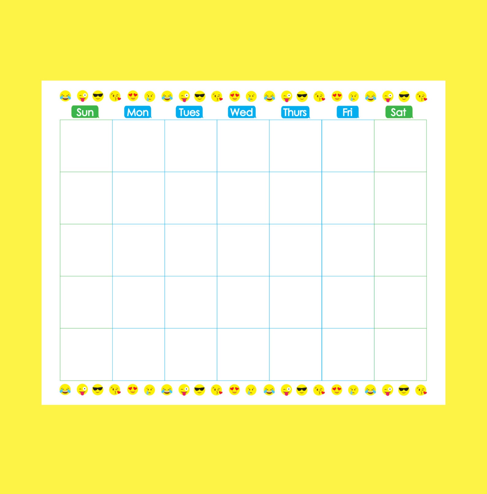 Emoji Classroom Calendar PRINTABLE Months Days Holidays | Etsy