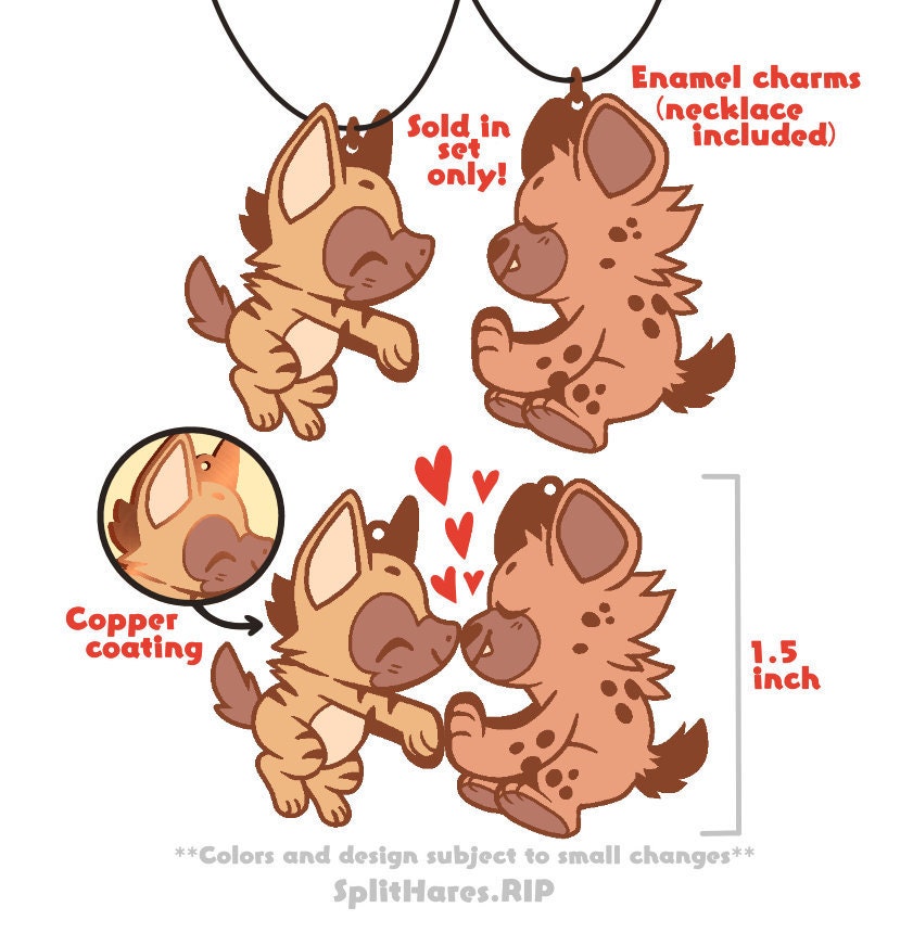 Hungry Hyena Enamel Friendship Charm Set - Etsy