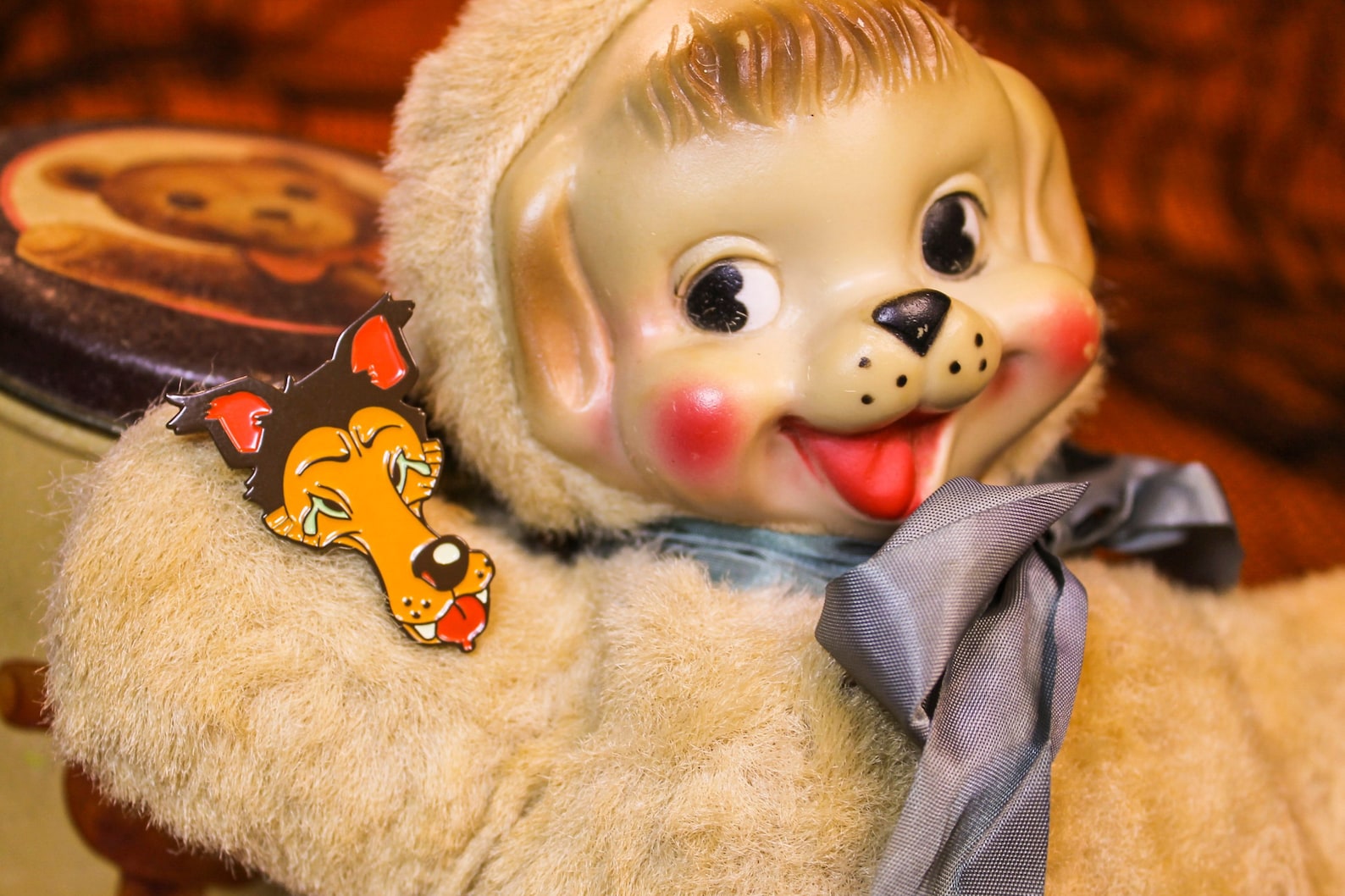 Crying Wolf - Retro Doll Enamel Pin - Etsy