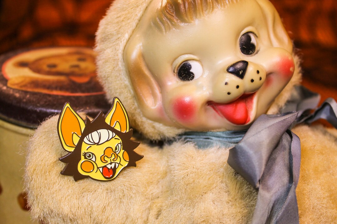 Gone Batty - Retro Doll Enamel Pin - Etsy