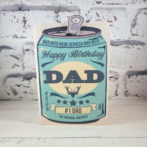 Dad Craft Beer Can Birthday Card, Father Birthday, Card for Him, Card ...