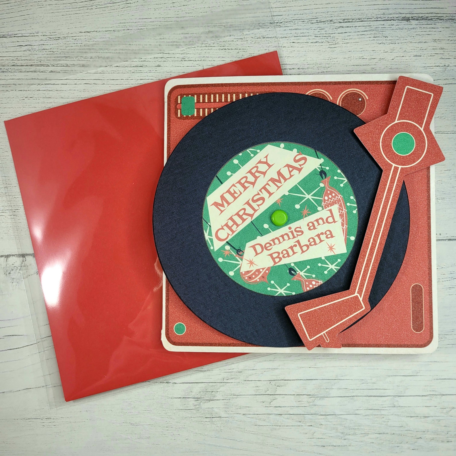 Personalised Merry Christmas Record Player Card Retro Xmas - Etsy UK