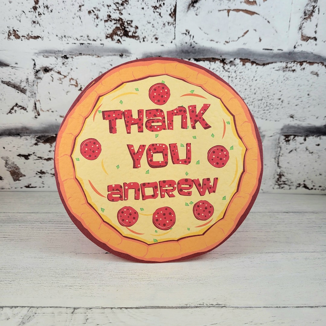 Personalised Thank You Pizza Card, Thank You Card, Pizza Card, Card for ...