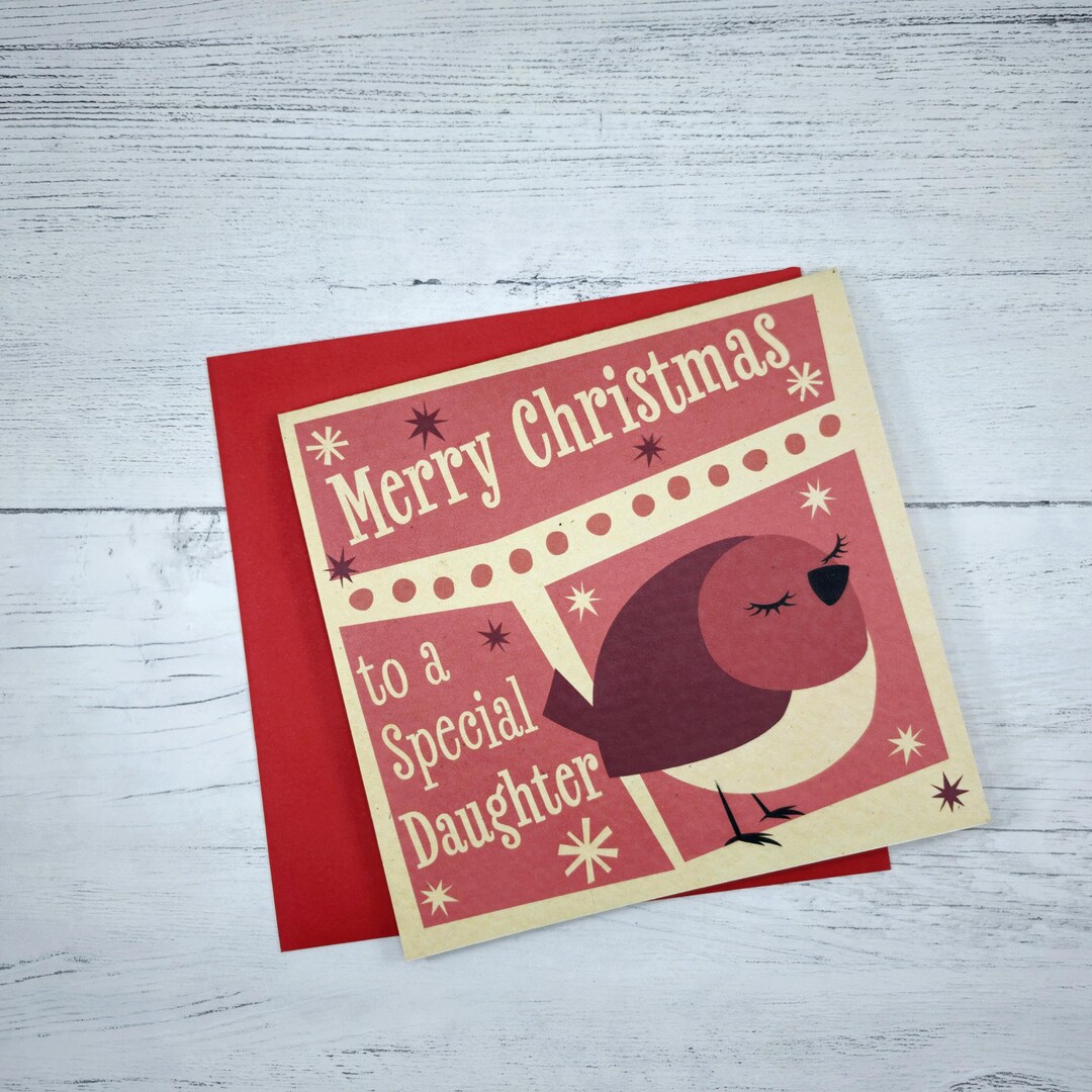 Robin Pop-up Christmas Card for Daughter – Handmade 3D Xmas Card - Etsy