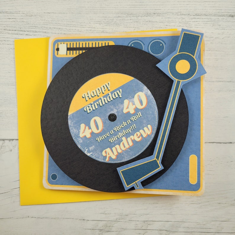 Personalised Record Player Birthday Card Custom Birthday - Etsy