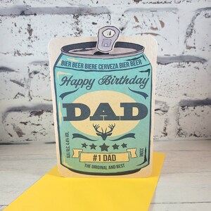 Dad Craft Beer Can Birthday Card, Father Birthday, Card for Him, Card ...