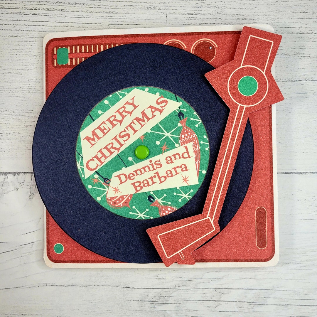 Personalised Merry Christmas Record Player Card Retro Xmas - Etsy UK