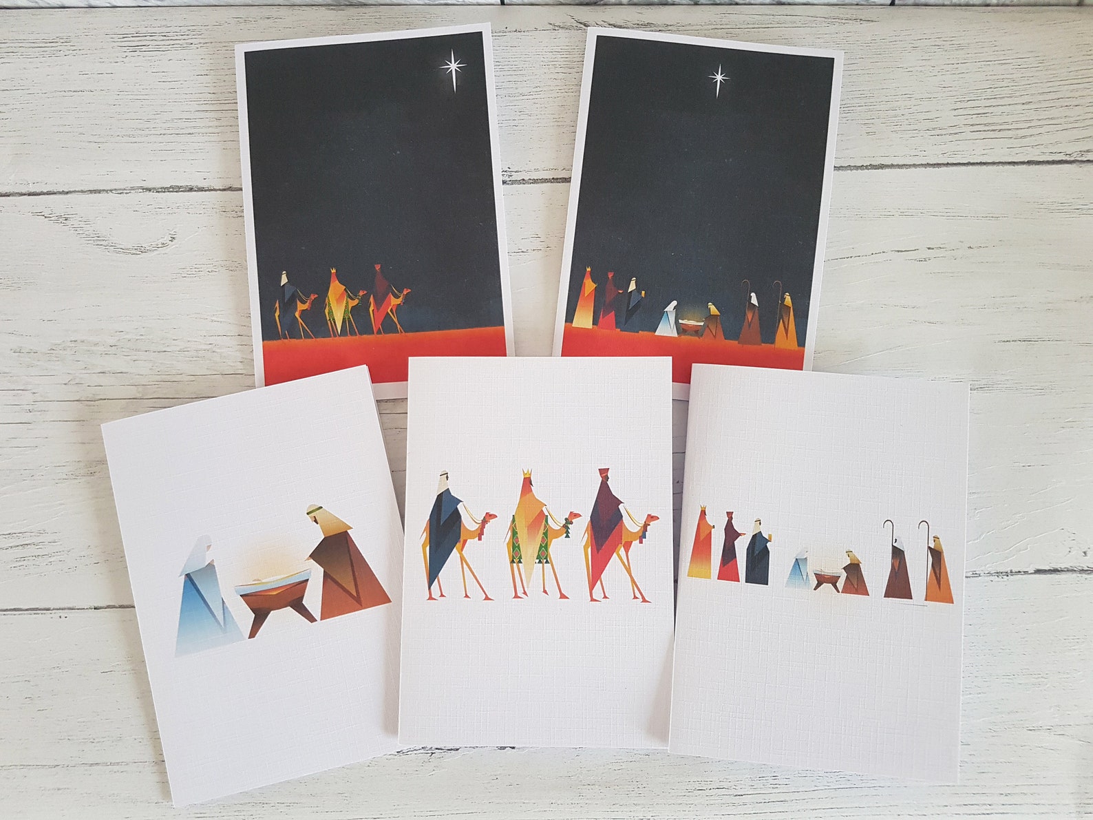 Nativity Christmas Card Pack of 5 Religious Christmas Cards - Etsy